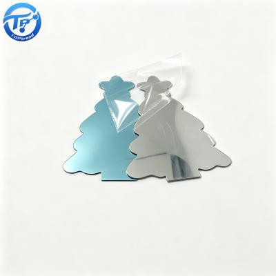 China Custom Christmas Tree Shaped Translucent Acrylic Mirror Sheet Semi-transparent Panel for Xmas Holiday Decoration for sale
