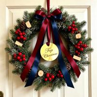 China Christmas Acrylic Mirror Hanging Ornament, Round Laser Engraved Text Acrylic Decor Tag with Satin Ribbon for Xmas Tree & Gift Decoration for sale