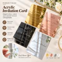 China Custom UV Printed Acrylic Wedding Invitation, Mirror & Clear Acrylic Wedding Invite Card, Personalized Wedding Table Sign & Seating Card for sale