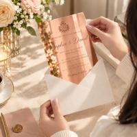 China Custom UV Printed Acrylic Wedding Invitation, Mirror & Clear Acrylic Wedding Invite Card, Personalized Wedding Table Sign & Seating Card for sale
