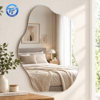 China Wholesale Wavy Shape Acrylic Wall Mirror, Frameless Irregular Acrylic Decor Mirror Supplied with Foam Double Sided Tape for sale