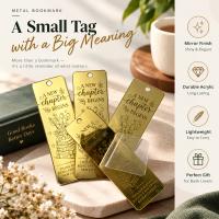 China Gold Mirror Acrylic Bookmark Tag, Custom Laser Engraved Acrylic Mirror Label for Gift & Party Favor for sale