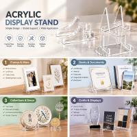 China Clear Acrylic Tabletop Slanted Display Holder, Laser Cut Acrylic Easel Stand Parts for Photo Frame Plate Tea Cake for sale