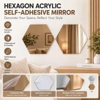 China Custom Amber Hexagon Acrylic Mirror Wall Stickers Self Adhesive Tinted Mirror Tiles for Home Wall Decor for sale