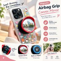 China Phone Grip Holder With Convex Mirror Airbag Collapsible Mobile Stand Finger Kickstand for Selfie Vlog Streaming Photography for sale
