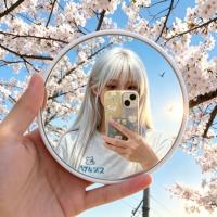 China Custom Ins Style White Frame Convex Mirror Aesthetic Selfie Photo Shoot Mirror Shatterproof Wall Decor Mirror for sale