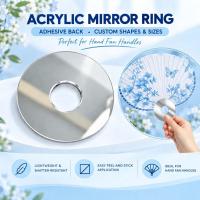China Custom Ring Shaped Acrylic Mirror Tiles Self Adhesive Round Washer Mirror for Hand Fan Handle DIY Crafts for sale