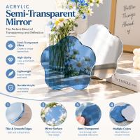 China Custom Semi-transparent Acrylic Two Way Mirror, Irregular Acrylic Half Mirror Panel for DIY Ornaments for sale