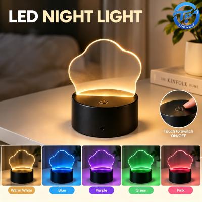China Custom Rechargeable & Battery Powered LED Night Light Multi Color RGB Small Desk Lamp for Bedroom Decor for sale