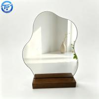 China Modern Makeup Mirror Desk Stand Plastic Desk Decor Mirror Cute Room Decor Aesthetic Separable Wall Mounted Gift Mirror for sale