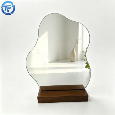 China Modern Makeup Mirror Desk Stand Plastic Desk Decor Mirror Cute Room Decor Aesthetic Separable Wall Mounted Gift Mirror for sale