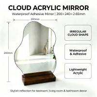 China Modern Makeup Mirror Desk Stand Plastic Desk Decor Mirror Cute Room Decor Aesthetic Separable Wall Mounted Gift Mirror for sale