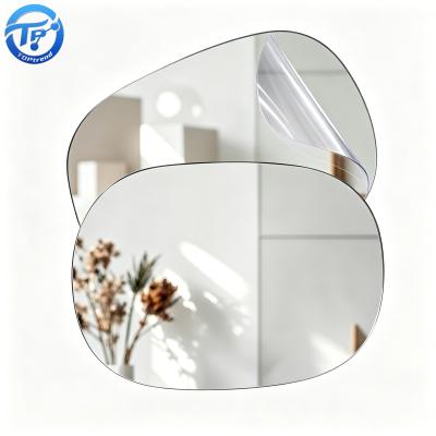 China Wholesale Waterproof Oval Acrylic Mirror Sheet Reflective Panel Shatterproof Lightweight for Makeup for sale