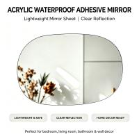China Wholesale Waterproof Oval Acrylic Mirror Sheet Reflective Panel Shatterproof Lightweight for Makeup for sale