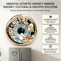 China Custom 3D Infinity Mirror Fridge Magnet Cultural Creative LED Tunnel Light Magnet Souvenir Gifts for sale