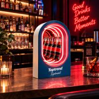 China Custom Logo Infinity Mirror Table Light Sign, Neon Acrylic Desktop Display Sign for Commercial Decoration for sale