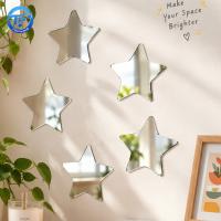 China Star Shape PC Self Adhesive Flexible Mirror Sheet, Shatterproof Soft Mirror Sticker for Wall DIY Decor for sale