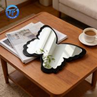 China Decorative Butterfly Acrylic Mirror with Black Acrylic Backing, Unique Wall Art Mirror for sale