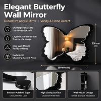China Decorative Butterfly Acrylic Mirror with Black Acrylic Backing, Unique Wall Art Mirror for sale
