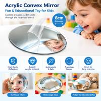 China Custom 8cm Frameless Acrylic Convex Mirror Shatterproof Baby Sensory Toy Parts DIY Busy Board Distortion Mirror for sale