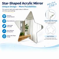 China Custom Unique Right-Side Angle Star Shaped Acrylic Mirror Table Confetti Reflective Mirror Discs for Party & Events Decor for sale