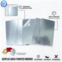 China Shatterproof Rectangular Back-Painted Mirror Tiles HD Frameless Plastic Mirror Sheets for Decor for sale