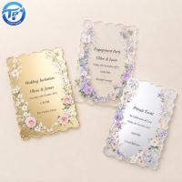 China Custom Laser Engraved Acrylic Wedding Invitations Luxury Gold Silver Clear Mirror Invitation Cards for Events for sale