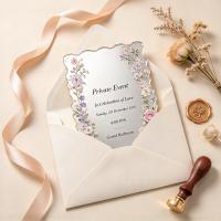 China Custom Laser Engraved Acrylic Wedding Invitations Luxury Gold Silver Clear Mirror Invitation Cards for Events for sale
