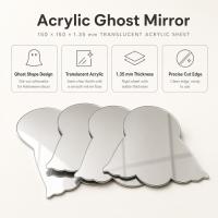 China Wholesale Ghost Shape Acrylic Semi-Transparent Mirror Halloween Spooky One-Way Reflective Decoration Ornament for sale