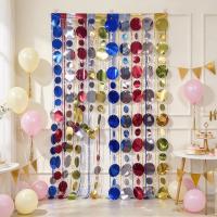 China Multi-Color PET Sequin Hanging Garland, Lightweight Mirror Paillette String for Birthday, Holiday & Shop Decoration for sale