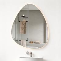 China Irregular Teardrop Acrylic LED Bathroom Mirror, Wall Mount Backlit Lighted Vanity Mirror for Home & Hotel Washroom Decor for sale