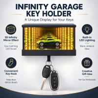 China LED Light Up Infinite Mirror Key Hanger, Wall Hanging Car Model Display Key Holder for sale