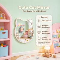 China Hollow Cutout Cat Head Acrylic Mirror, Shatterproof Cartoon Animal Wall Mirror for Nursery & Kids Bedroom Decor for sale