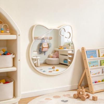China Hollow Cutout Cat Head Acrylic Mirror, Shatterproof Cartoon Animal Wall Mirror for Nursery & Kids Bedroom Decor for sale