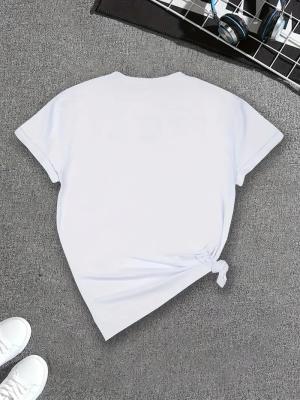 China Custom Couple Photo Print T-Shirt - Personalized Heart Design Short Sleeve Crew Neck Casual Women's Tee, Machine-Washable Birthday Gift for Her, Family Keepsake, Durable Fabric Shirt for sale