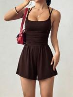 China 2026 Summer New Women's Strappy Casual Tube Top Jumpsuit Shorts Wide-Leg Loose Fit for sale