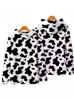 China Modern Women's T-Shirt with Bold Green and Black Colorblock and Unique Irregular Cow Print Patterns in Breathable Cotton-Blend Fabric for sale