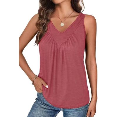 China 2026 Summer Women's V-Neck Top with Loose Silhouette and Anti-Wrinkle Fabric for sale