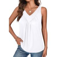 China 2026 Summer Women's V-Neck Top with Loose Silhouette and Anti-Wrinkle Fabric for sale