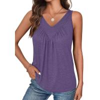 China 2026 Summer Women's V-Neck Top with Loose Silhouette and Anti-Wrinkle Fabric for sale