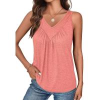 China 2026 Summer Women's V-Neck Top with Loose Silhouette and Anti-Wrinkle Fabric for sale