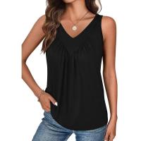 China 2026 Summer Women's V-Neck Top with Loose Silhouette and Anti-Wrinkle Fabric for sale