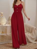 China 2026 New Summer Trend Stylish Strapless Waist-Cinching Wide-Leg Jumpsuit with Lightweight Breathable Fabric for sale