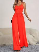 China 2026 New Summer Trend Stylish Strapless Waist-Cinching Wide-Leg Jumpsuit with Lightweight Breathable Fabric for sale