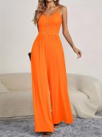 China 2026 New Summer Trend Stylish Strapless Waist-Cinching Wide-Leg Jumpsuit with Lightweight Breathable Fabric for sale
