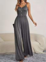 China 2026 New Summer Trend Stylish Strapless Waist-Cinching Wide-Leg Jumpsuit with Lightweight Breathable Fabric for sale