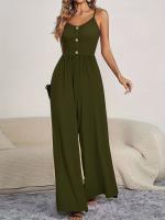 China 2026 New Summer Trend Stylish Strapless Waist-Cinching Wide-Leg Jumpsuit with Lightweight Breathable Fabric for sale