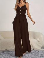 China 2026 New Summer Trend Stylish Strapless Waist-Cinching Wide-Leg Jumpsuit with Lightweight Breathable Fabric for sale