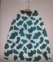 China Modern Women's T-Shirt with Bold Green and Black Colorblock and Unique Irregular Cow Print Patterns in Breathable Cotton-Blend Fabric for sale