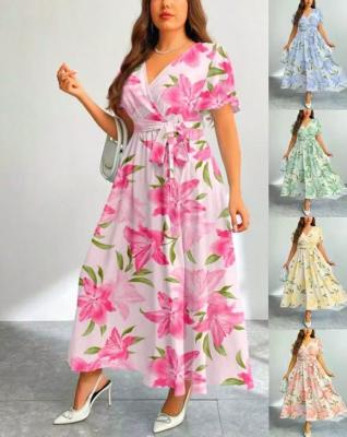 China Bodycon Fit Floral Print Dress with Machine Wash and Lightweight 0.54KG Design for sale